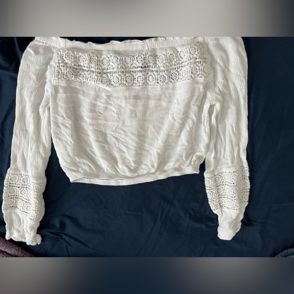 H&M | Tops | White Hm Off The Shoulder Top | Poshmark